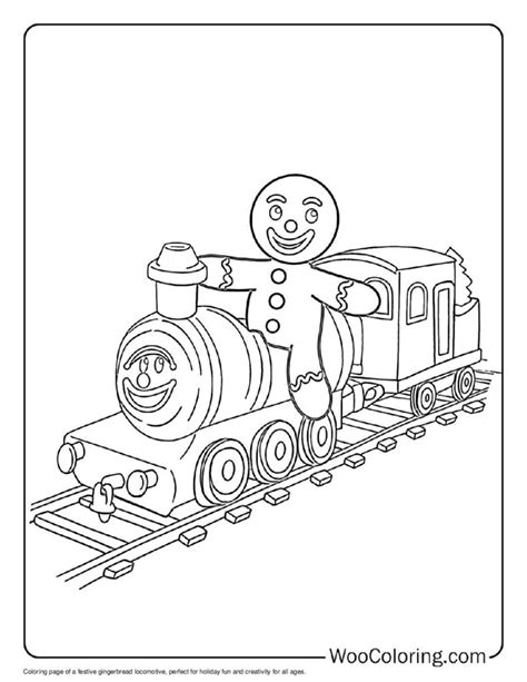 Gingerbread Train Coloring Page