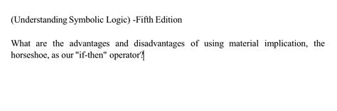 Solved Understanding Symbolic Logic Fifth Edition What