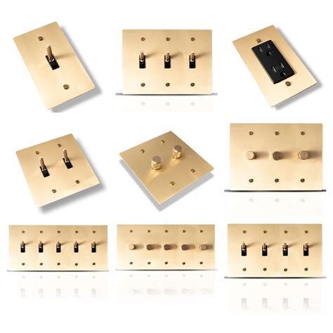 Toggle Light Switch Dimmer And Outlet Satin Gold Brass Cover Wall Plate Elegant Home Decor