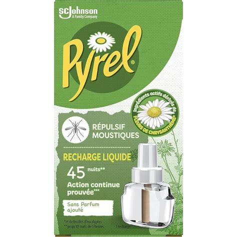 Pyrel Recharge Pour Diffuseur Électrique Anti Moustiques Liquide 45
