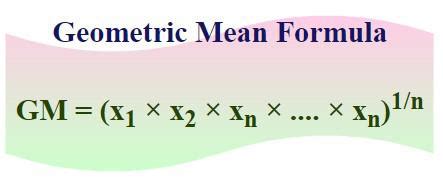 Geometric Mean Formula Example Geometric Mean Definition Examples