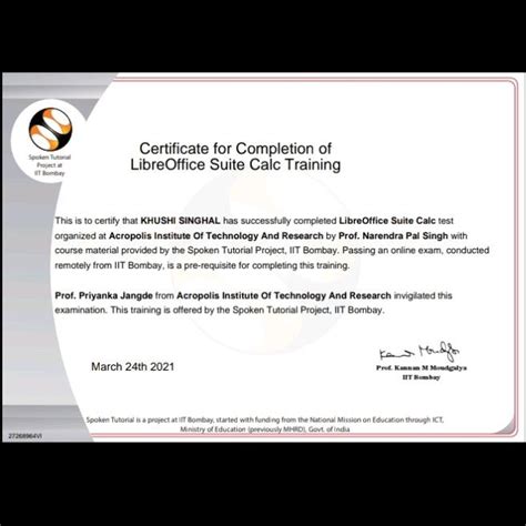 Khushi Singhal On Linkedin Certificateofcompletion