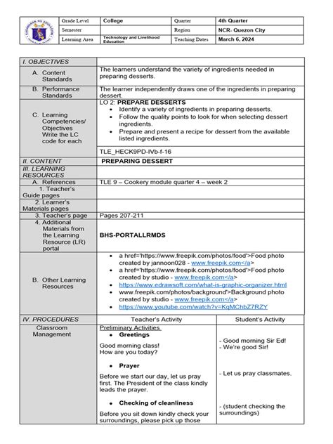 Lesson Plan Final Demo Pdf Learning Cakes