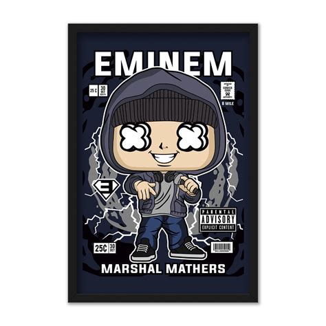 Quadro Decorativo Chibi Eminem Marshal Mathers Rapper Hip Hop Lenda