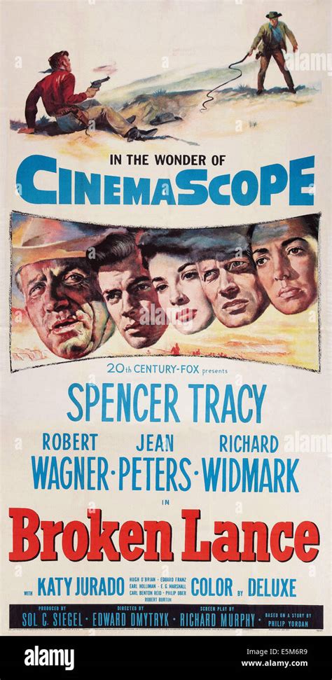 Broken Lance Us Poster Art From Left Spencer Tracy Robert Wagner