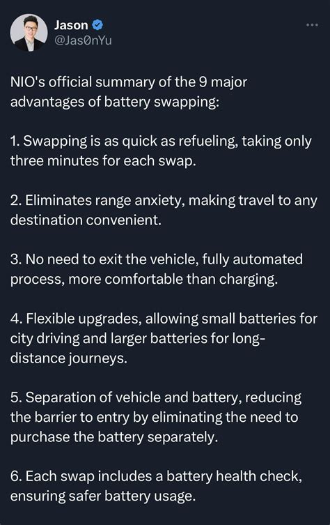 Nios Offical Summary Of The 9 Major Advantages Of Battery Swapping Rnio