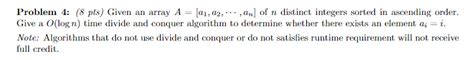 Solved Problem Pts Given An Array A Chegg