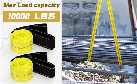 2 Pcs 2 Inch By 6 Feet Lifting Sling Straps 10000lbs Max