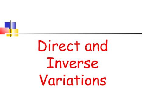 Direct And Inverse Variations Pptx
