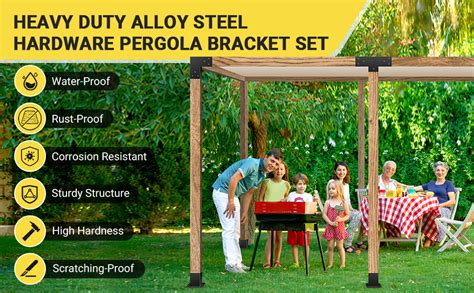 Pergola Brackets 4x4actual 35x35 2pcs Steel 3 Way