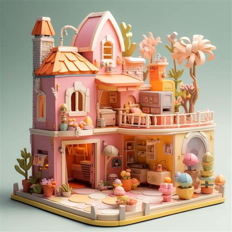 Premium Ai Image Interior Structure Of Minimalist Toy Candy Hut