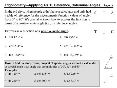 Ppt Trigonometry—applying Astc Reference Coterminal Angles