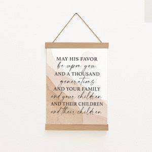 May His Favor Be Upon You Hanging Framed Canvas Print Wood Framed Canvas Decor The Blessing