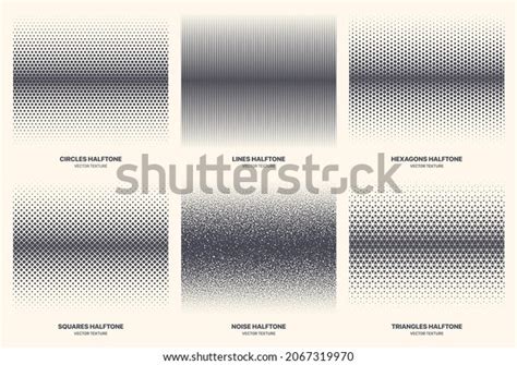 Different Variations Halftone Texture Set Vector Stock Vector Royalty Free 2067319970
