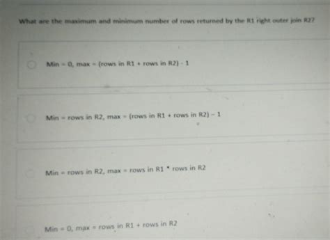 Solved What Are The Maximum And Minimum Number Of Rows Chegg Com