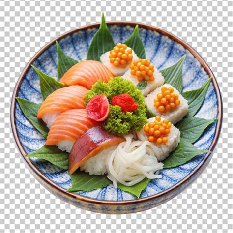 Japanese Dish Photograph Isolated On White Background Premium Ai