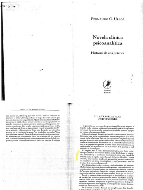 Ulloa F La Tragedia Y Las Instituciones Pdf