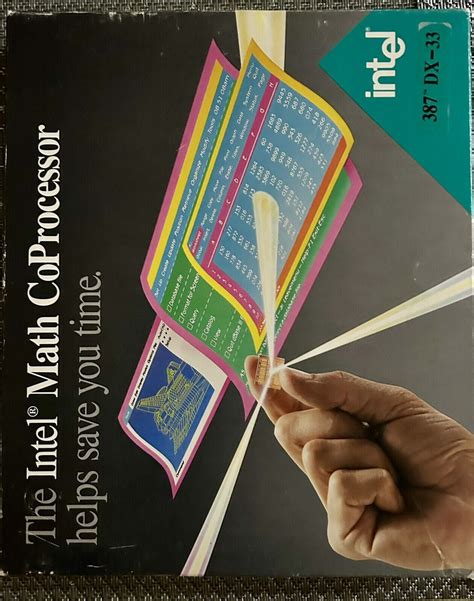 used intel 387 dx 33 mhz math coprocessor with user s guide and box