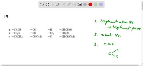 SOLVED:Assign relative priorities to the groups or atoms within each of the following sets: