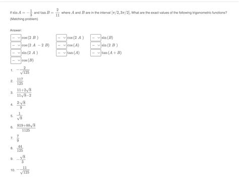 Solved If Sina−31 And Tanb112 Where A And B Are In The
