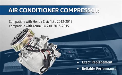 Danvard Ac Compressor Wclutch Compatible With Honda Civic