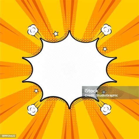 Loud Explosion Sound Effect Yellow Radial Speed Background Comic Speech For Advertisement