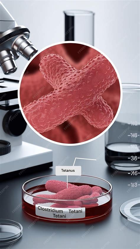 Bacteria Clostridium Tetani Under Magnified Microscope Causing The
