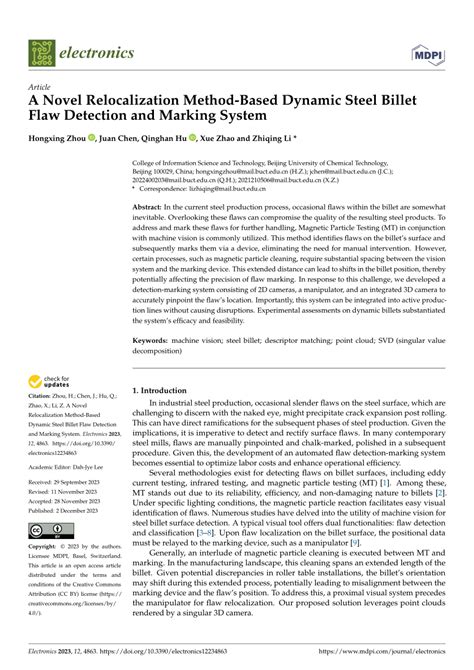 pdf a novel relocalization method based dynamic steel billet flaw
