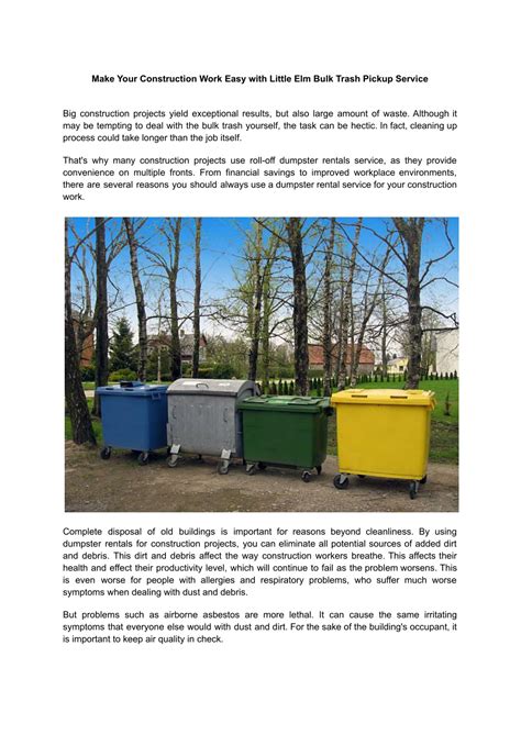 Ppt Make Your Construction Work Easy With Little Elm Bulk Trash