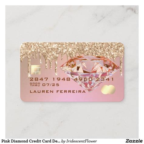 Pink Diamond Credit Card Design Zazzle In 2024 Credit Card Design