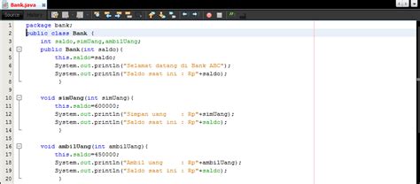 Catatankecil Konstruktor Bank Di Netbeans