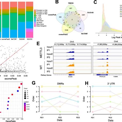 Differential M 6 A Methylation Methods On Real Data A Barplots