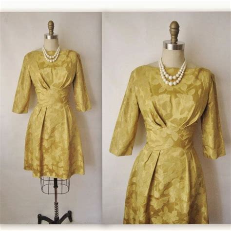 60s Cocktail Dress Vintage 1960s Gold By Thevintagestudio 7400