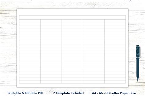 Blank Table Chart 7 Columns At Cari Kirby Blog
