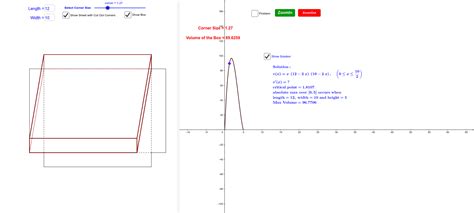 Open Box Optimization Problem Geogebra Open Box Optimization Problem Geogebra