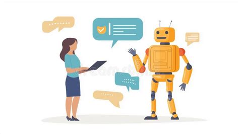 A Woman And Robot Engaging In Conversation Representing Futuristic Ai