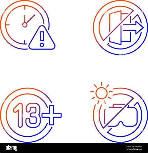 Vr Headset Gradient Linear Vector Manual Label Icons Set Stock Vector Image And Art Alamy