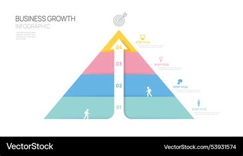 Triangle Pyramid Chart Infographic Arrow Flat Vector Image