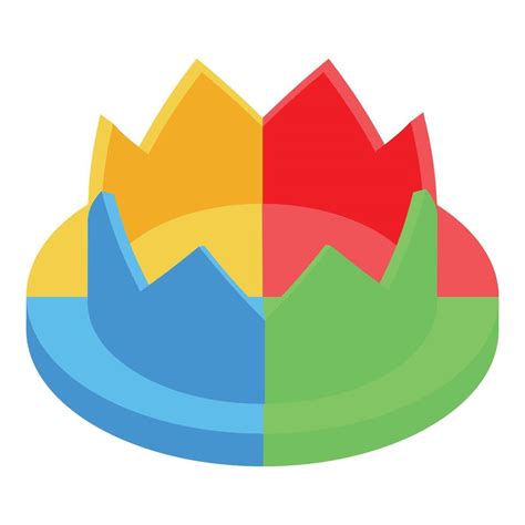 Colorful 3d Pie Chart Growing With Crown Shape Symbolizing Market