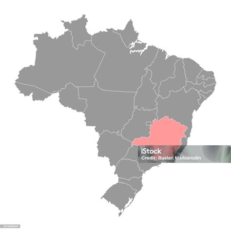 Vetores De Mapa De Minas Gerais Estado Do Brasil Ilustração Vetorial E
