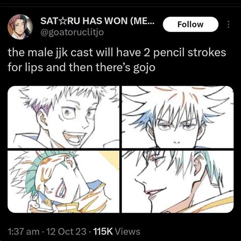 Jjk Gojo Satoru Anime Dad Anime Guy Long Hair Jujutsu