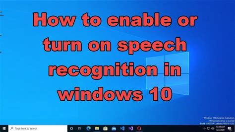 How To Enable Or Turn On Speech Recognition In Windows 10 Youtube
