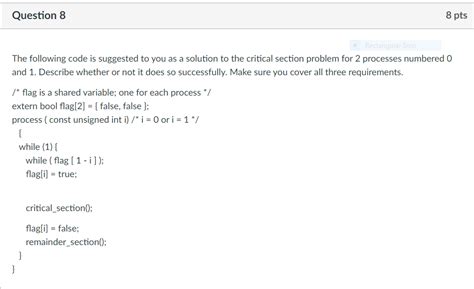 Solved Question 8 8 Pts Rectangular Snip The Following Code