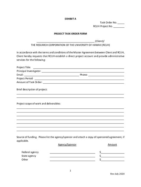 Fillable Online Direct Project Task Order Form Fax Email Print Pdffiller