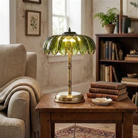 Aridia Elegant Table Lamp Sleek Metal Base And Glass Shade For