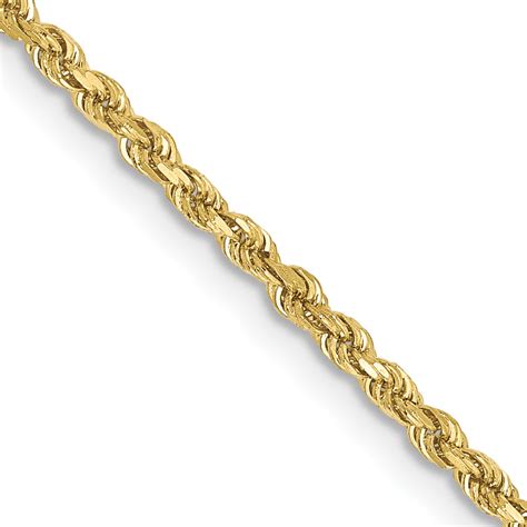 26 Inch 10k 175mm Diamond Cut Rope Chain Necklace 10k014 26 Goldia