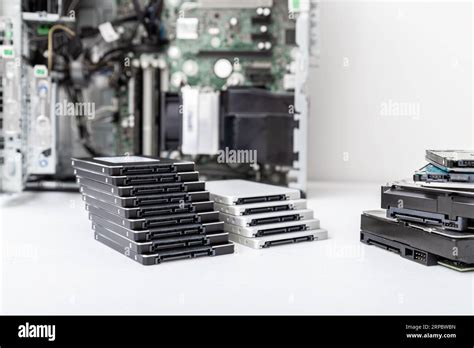 Close Up View Of Computer Hard Disk And Ssd Drives Pc Upgrade Repair