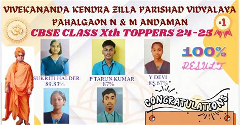 Vivekananda Kendra Zilla Parishad Vidyalaya Pahalgaon Cbse Class Xth