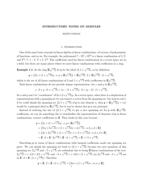 Moduleintro Pdf Module Mathematics Basis Linear Algebra