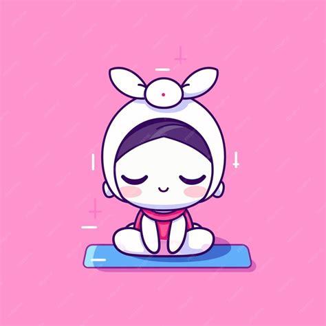 Premium Vector Cute Kawaii Yoga Chibi Mascot Vector Cartoon Style